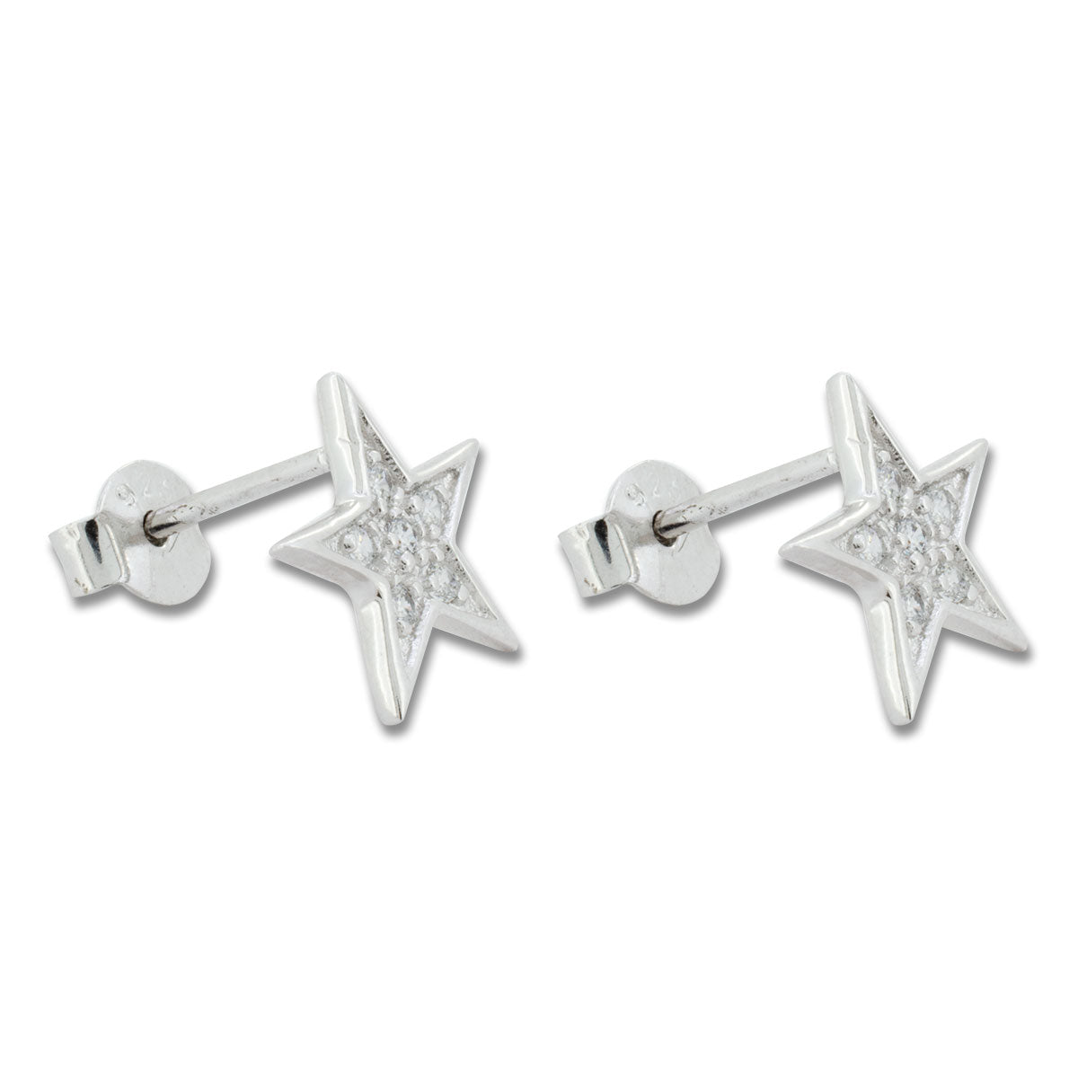 Juego de Estrella de Plata con Zirconia – Acero y Plata