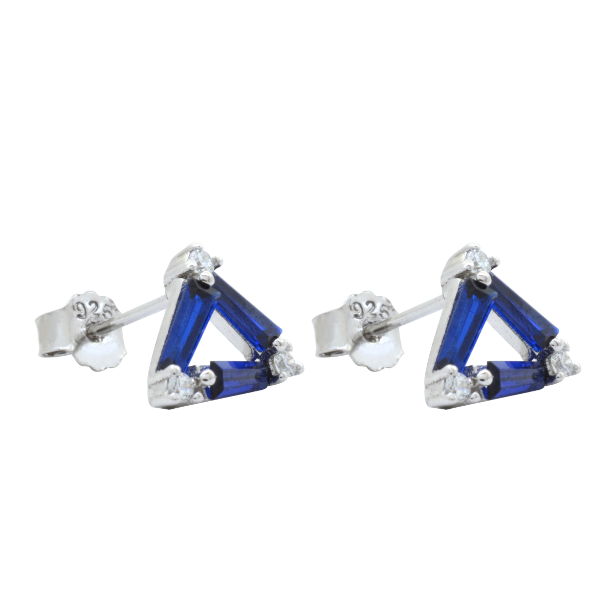 Aretes de mujer con piedras azules de plata – Acero y Plata