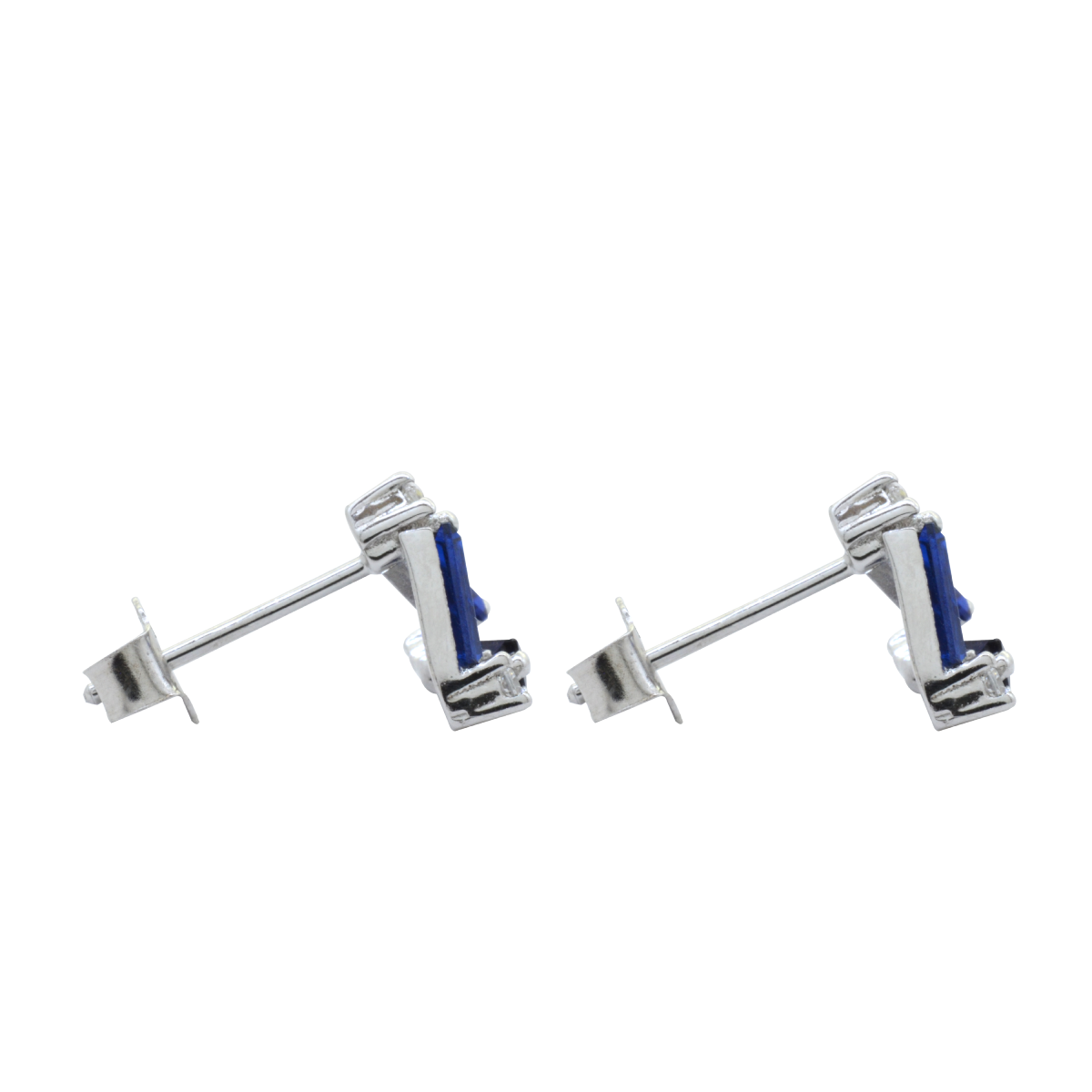 Aretes de mujer con piedras azules de plata – Acero y Plata
